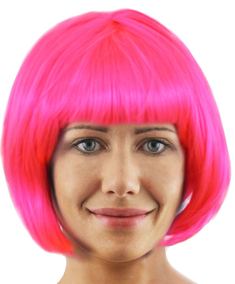 Bob Wig Fancy Dress Short Glossy Hair With Fringe 20s Flapper Cosplay 8