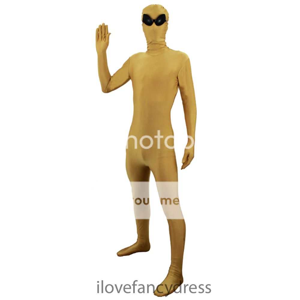 MENS ALIEN COSTUME SPACE MARTIAN MAN HALLOWEEN FANCY DRESS SKIN SUIT ...